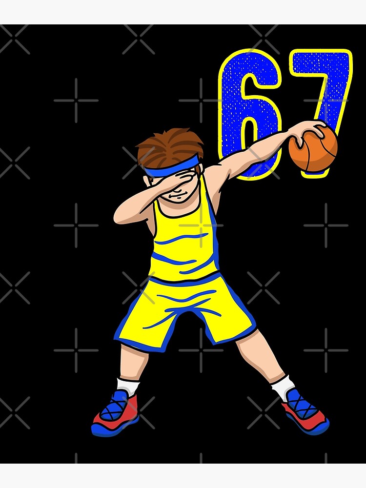 "Cool Yellow Blue Basketball Team Number 67 Basketball Player BBall ...