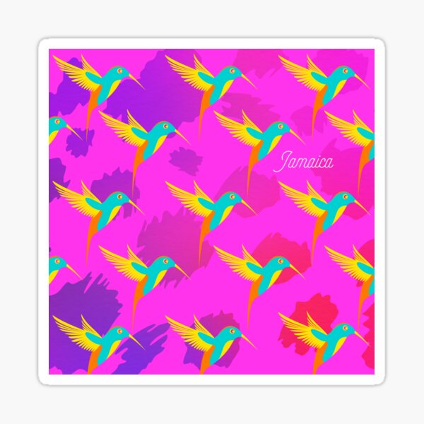 "Doctor Bird Hummingbird Jamaica's National Bird Pattern" Sticker for ...