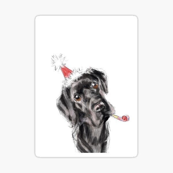 "Black Lab, party, Labrador, Christmas" Sticker for Sale by ...