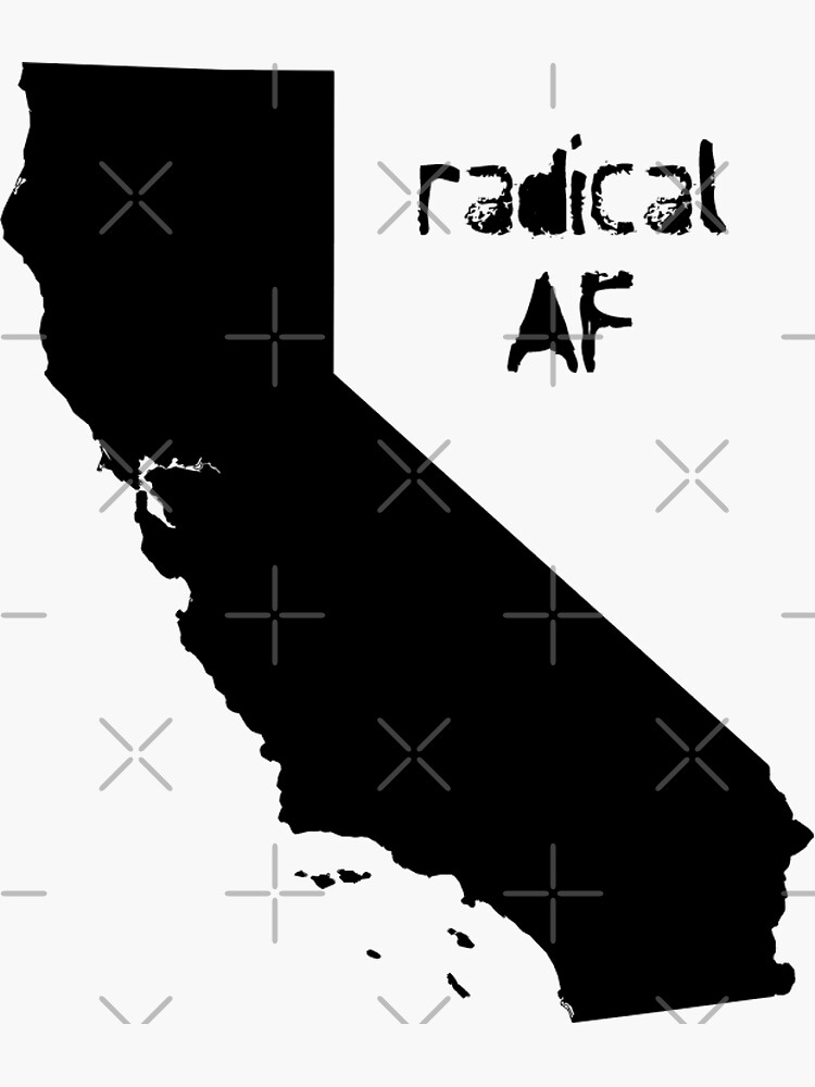 "Radical AF -California" Sticker for Sale by Pretty-City | Redbubble