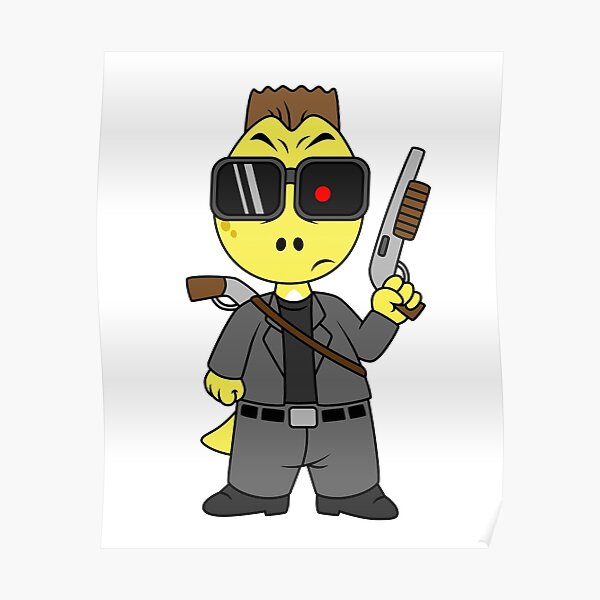 "Illustration of Tyrannosaurus Rex dressed as the Terminator." Poster ...