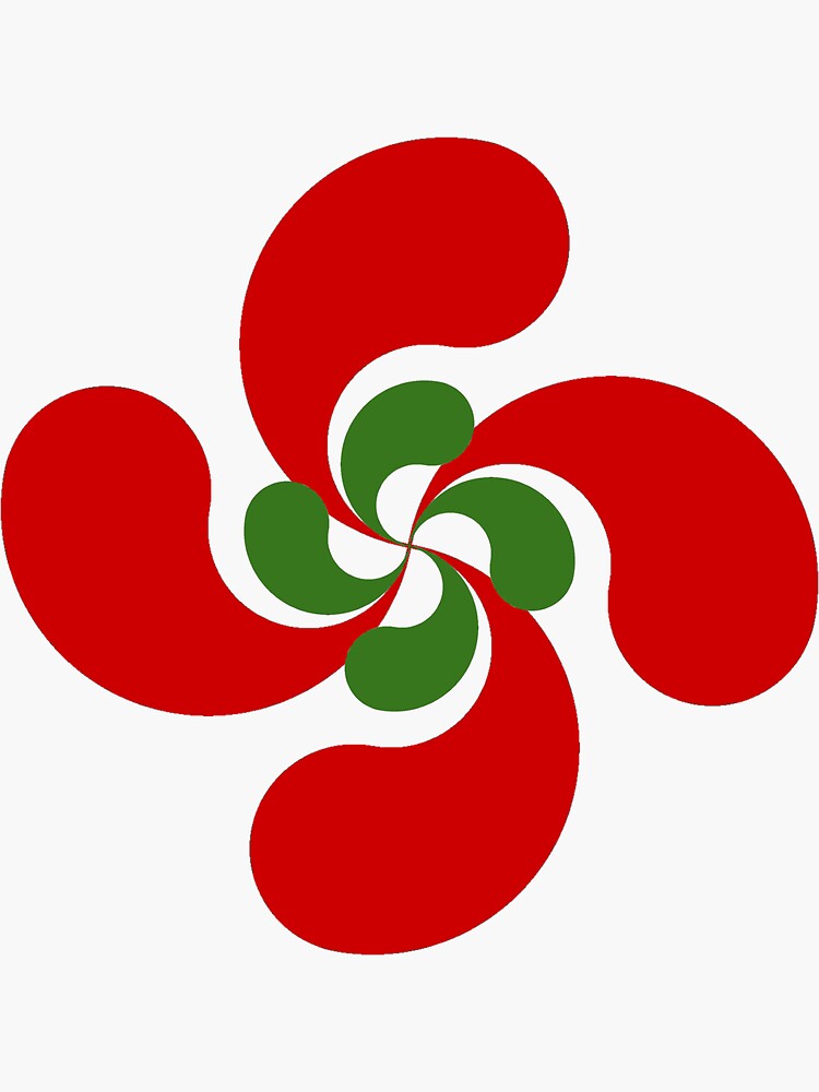 "Basque Cross Lauburu Red Green White Euskadi" Sticker for Sale by ...