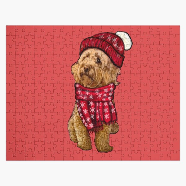 "Cavapoo Cavoodle in festive red winter hat and scarf- cute cavalier ...