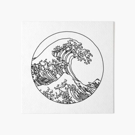 "The Great Wave (OUTLINE)" Art Board Print by hallejoydesigns | Redbubble