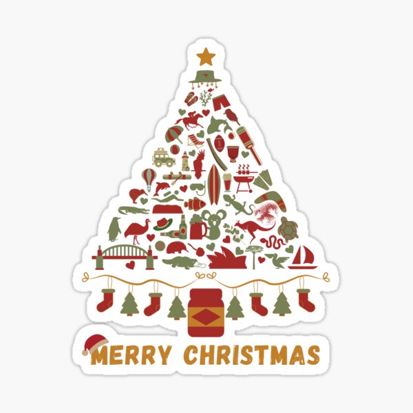 "Merry Christmas Australia | Australian Christmas Tree Made Up of Icons ...