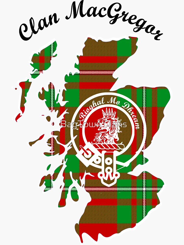 "Clan MacGregor Scotland Map Crest" Sticker by ljrigby | Redbubble