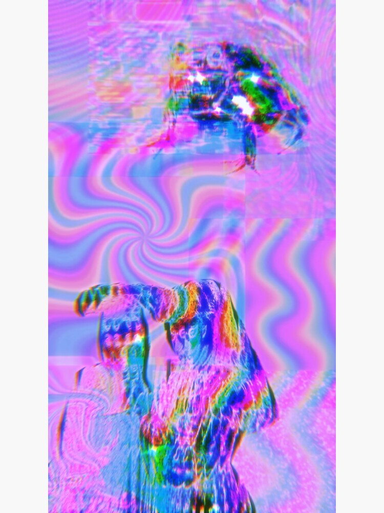 "Pink glitch aesthetic " Sticker for Sale by -potatotomato- | Redbubble