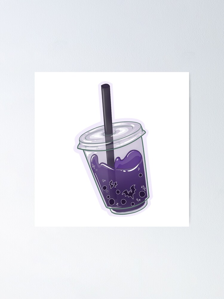 "Bat Boba Tea Sticker" Poster by LeafAnimations | Redbubble