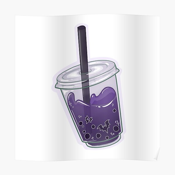 "Bat Boba Tea Sticker" Poster by LeafAnimations | Redbubble