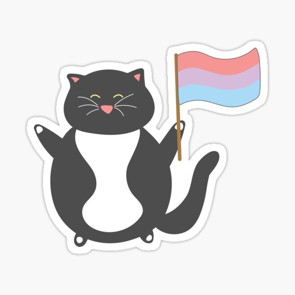"pastel bi pride cat" Sticker for Sale by megandotalyssa | Redbubble