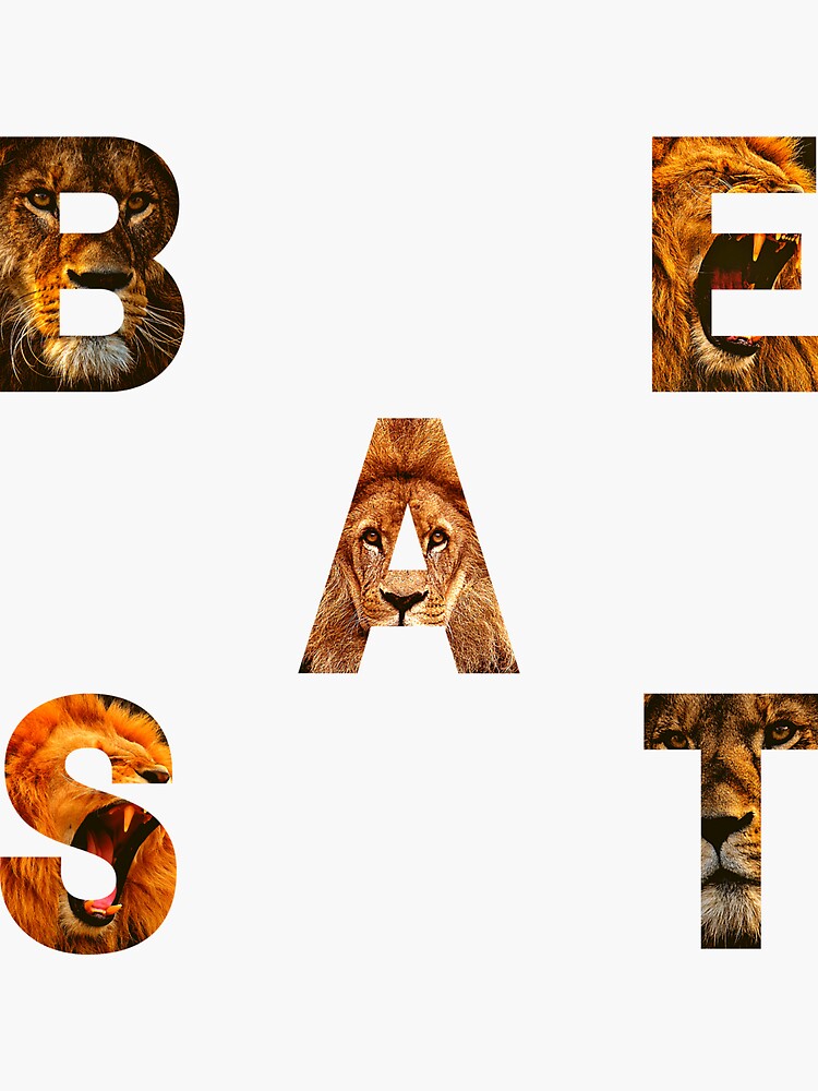 "BEAST Lion Single Letters Pack" Sticker for Sale by StayCuztom | Redbubble