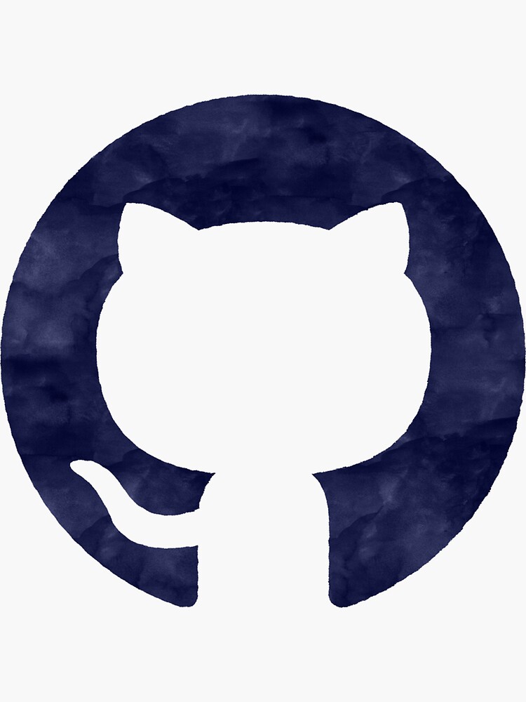 "Blue Watercolor Github Logo Coder Programmer" Sticker for Sale by ...
