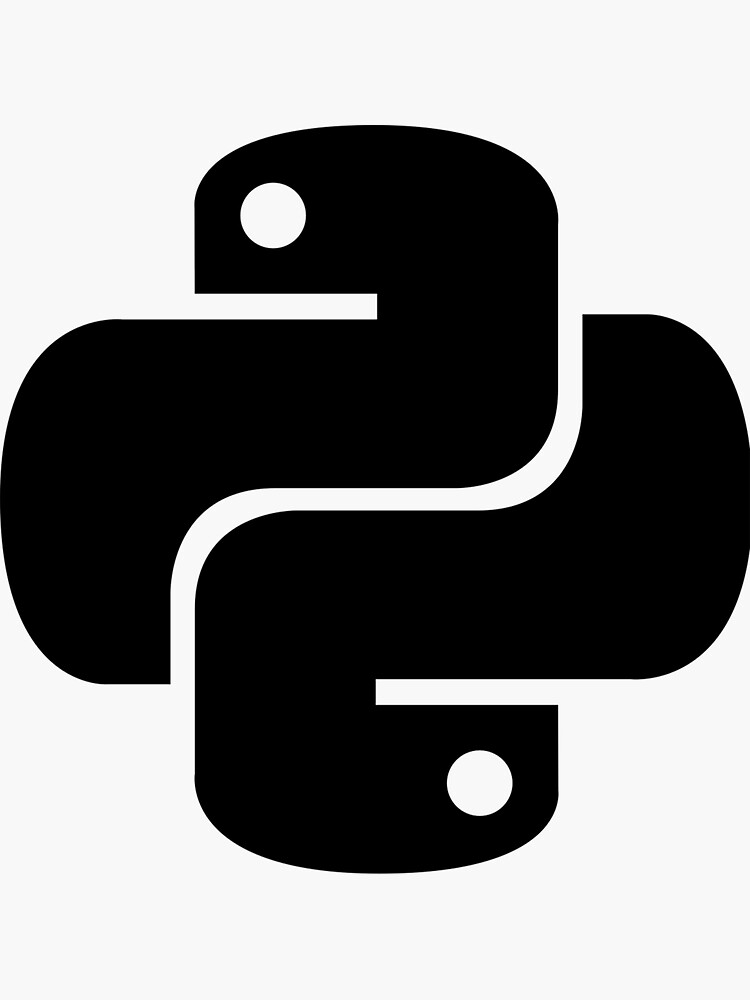 "Python Black Logo Coding Script" Sticker for Sale by thefrshmachine ...