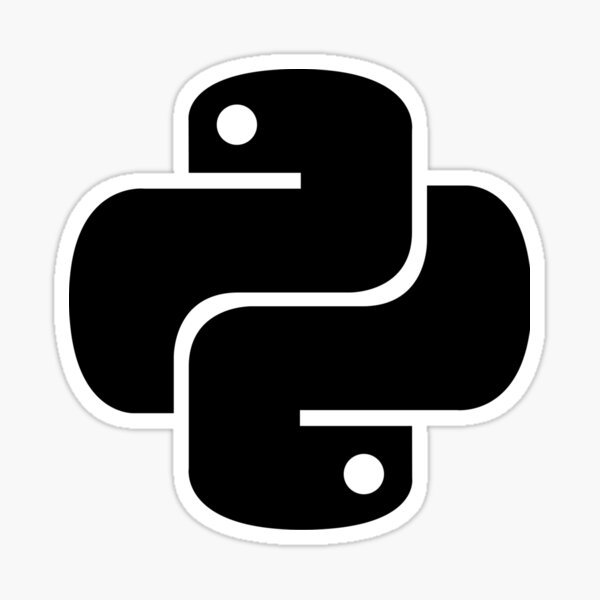 "Python Black Logo Coding Script" Sticker for Sale by thefrshmachine ...
