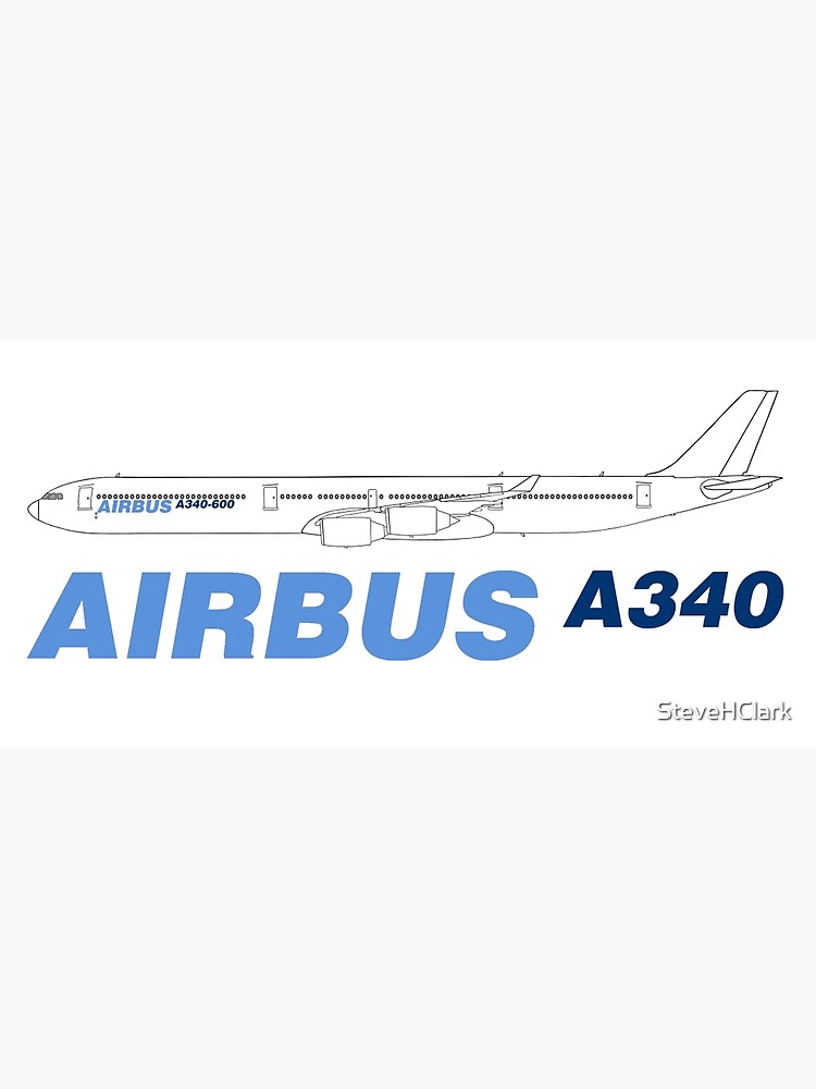 "Airbus A340 Line Drawing" Poster by SteveHClark | Redbubble