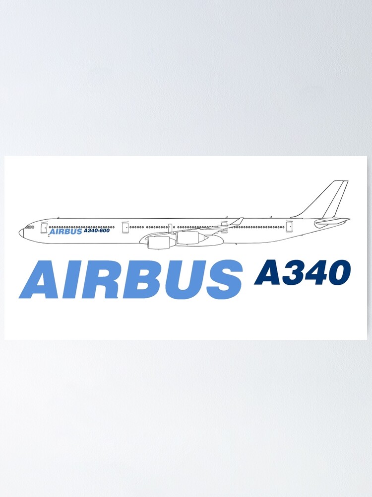 "Airbus A340 Line Drawing" Poster by SteveHClark | Redbubble
