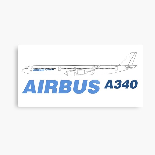 "Airbus A340 Line Drawing" Metal Print by SteveHClark | Redbubble