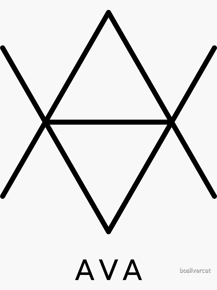 "AVA minimal name logo" Sticker by bosilvercat | Redbubble