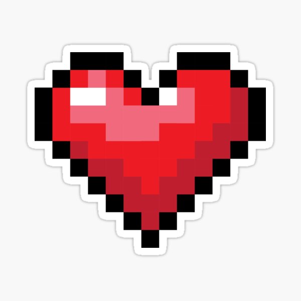 "8-bit red heart" Sticker for Sale by coolgarbage | Redbubble
