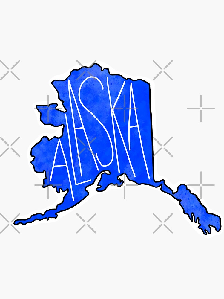 "Alaska State Sticker" Sticker for Sale by Happyhobbithole | Redbubble