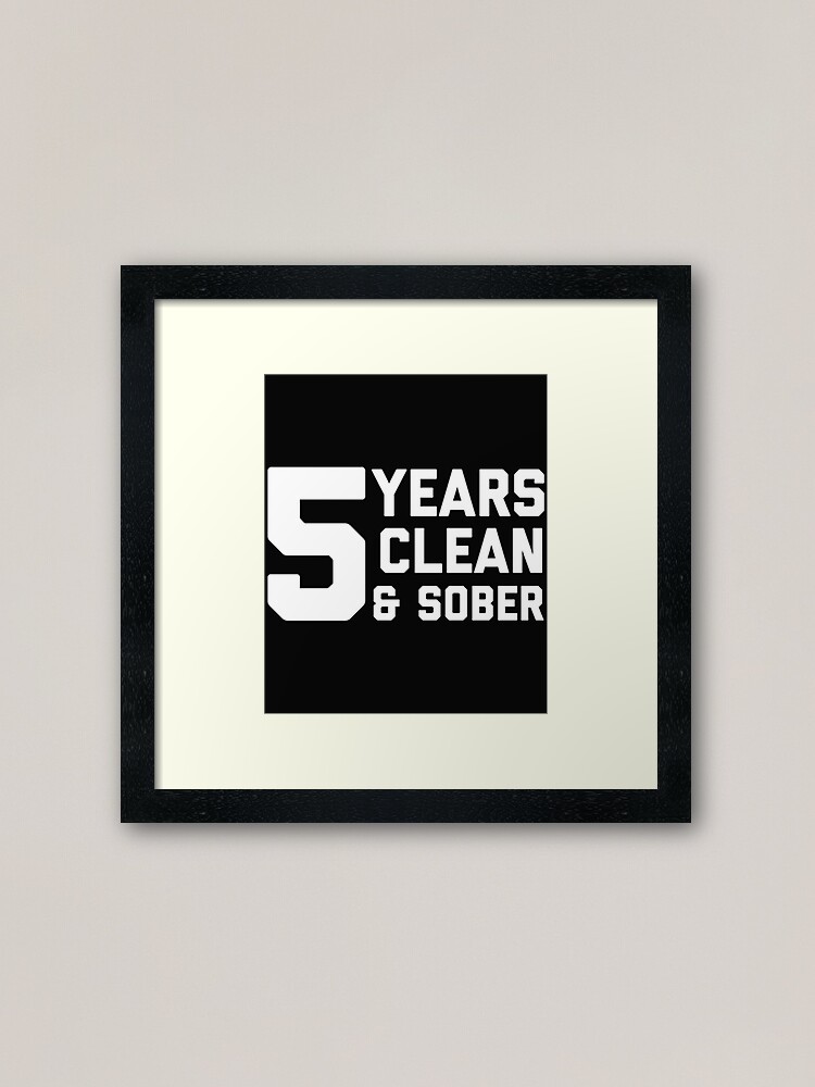 "5 years clean and sober product sobriety gift anniversary print ...