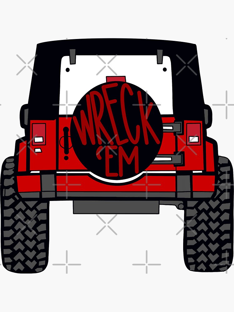 "wreck em jeep inspired sticker" Sticker by jha8 | Redbubble