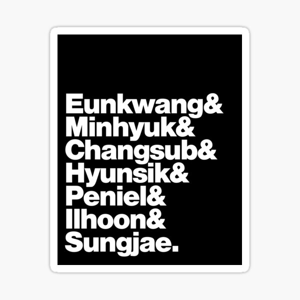 "BTOB & members names" Sticker for Sale by lovely-day | Redbubble