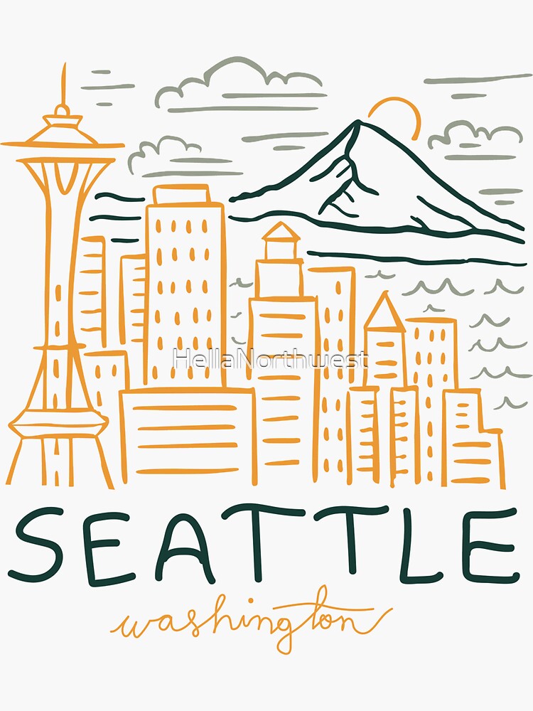 "Simple Seattle" Sticker for Sale by HellaNorthwest | Redbubble