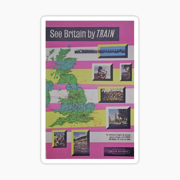 "British Rail vintage poster" Sticker for Sale by Scenebyrail | Redbubble