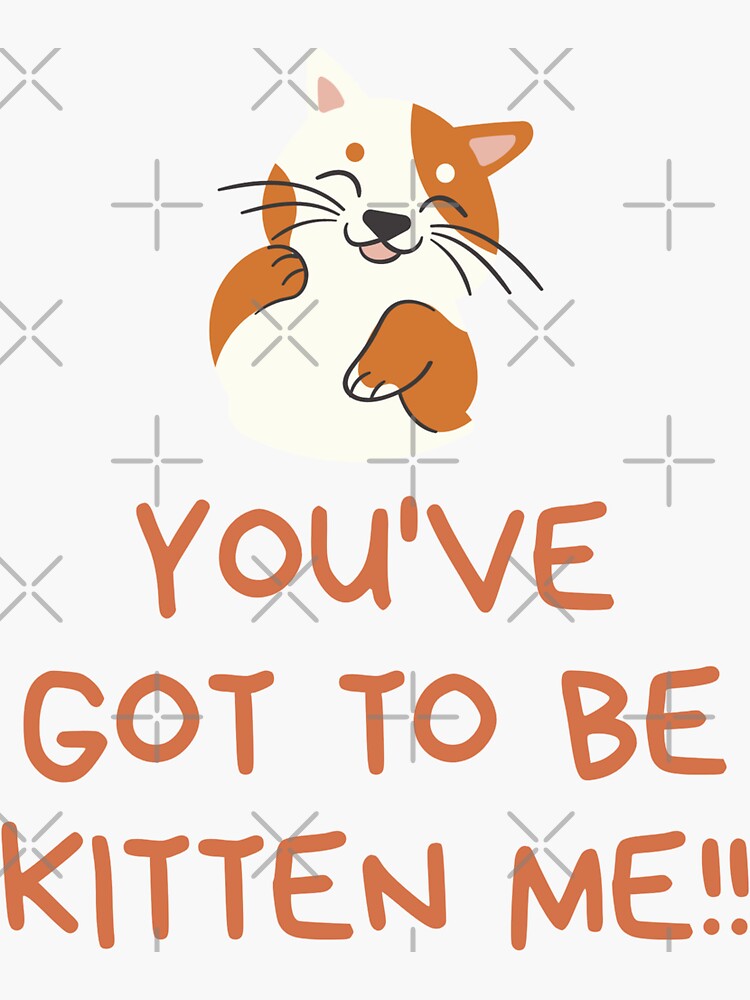 "You've got to be kitten me!! - White" Sticker for Sale by iamwowie ...
