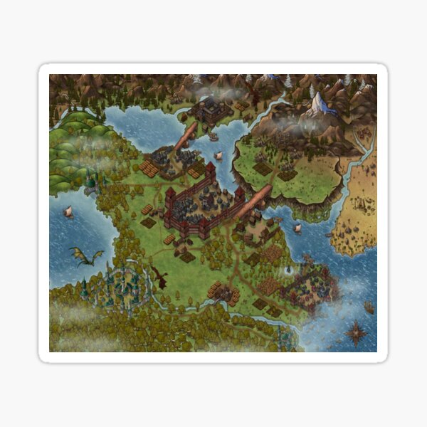 "Dragon Land Map" Sticker by Imaginary-Lands | Redbubble