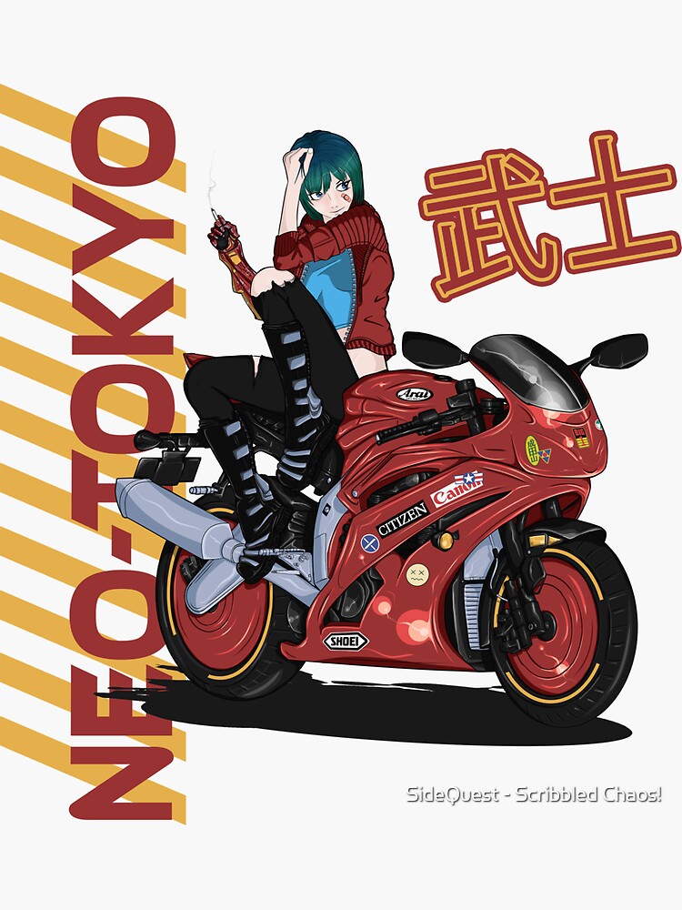 "Neo-Tokyo Samurai" Sticker for Sale by simonbreeze | Redbubble