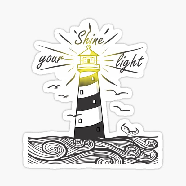 "LightHouse "Shine your light"" Sticker for Sale by crazyowl | Redbubble