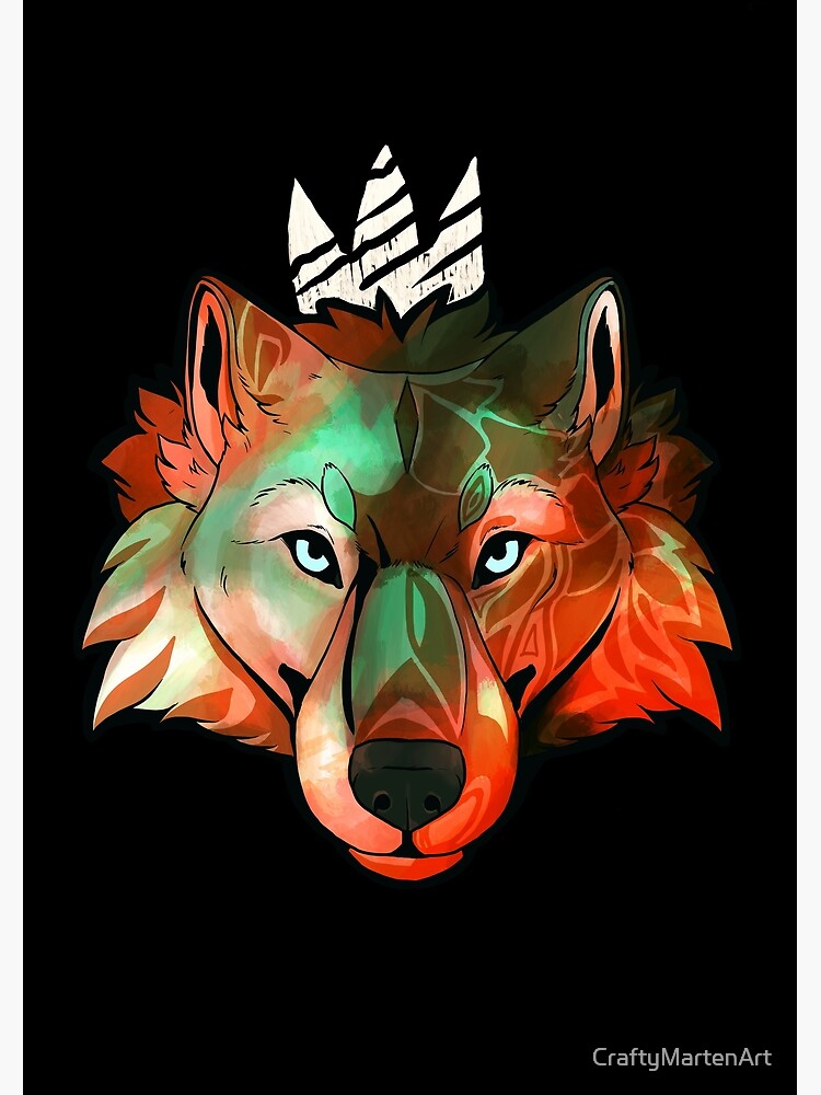 "Wolf crown head, werewolf queen or king v2" Canvas Print for Sale by ...