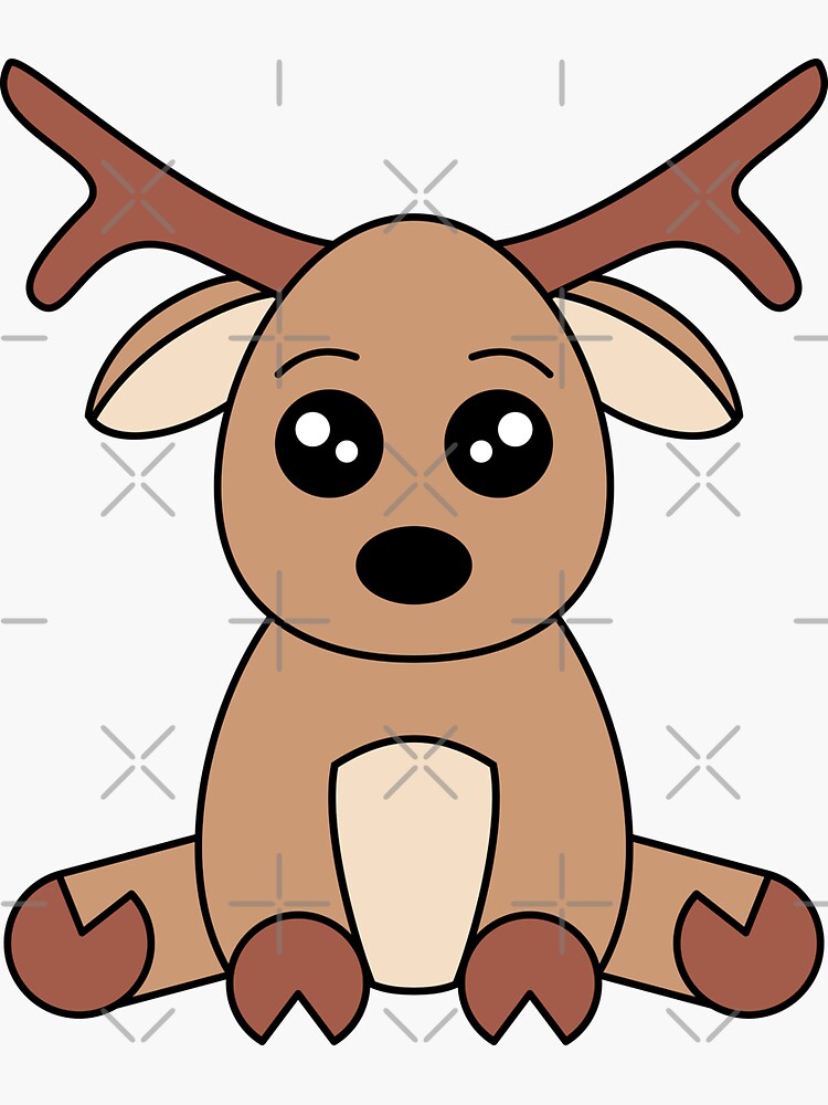 "Confused cute reindeer. " Sticker for Sale by TashaVector | Redbubble