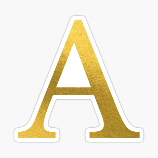 Pegatina «Letra A - Color dorado» de FunStudio | Redbubble