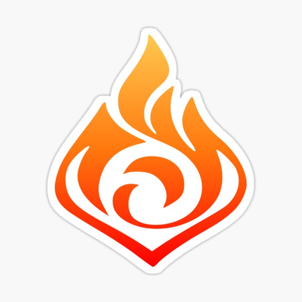 Pegatina «Impacto de Genshin | Pyro» de SugoiStuff | Redbubble