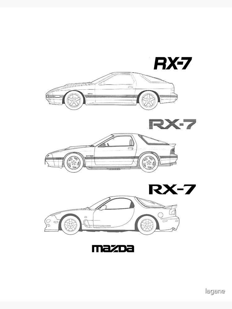 "RX-7 Blueprint (FB, FC, FD)" Art Board Print for Sale by lagane ...