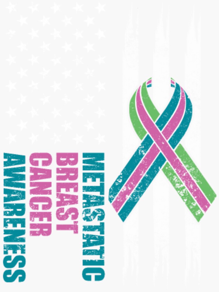 "Metastatic Breast Cancer Awareness Ribbon Flag" Sticker for Sale by ...