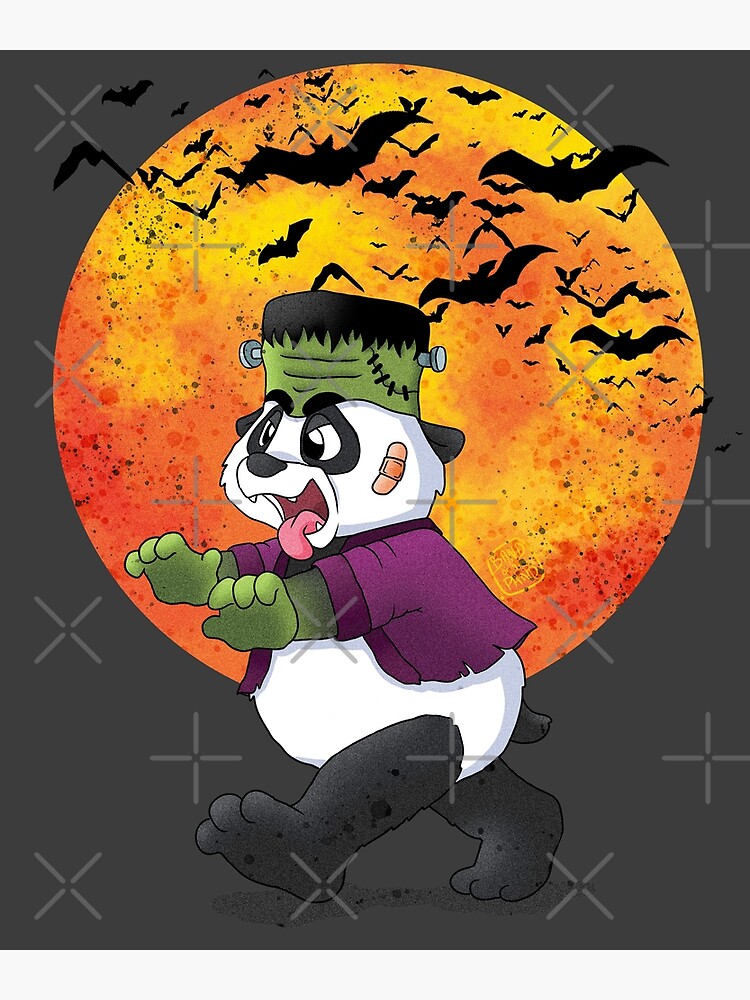 Póster «Disfraz de niña panda Frankenstein Halloween 2020 para niño» de ...
