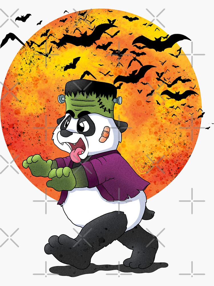 Pegatina «Disfraz de niña panda Frankenstein Halloween 2020 para niño ...