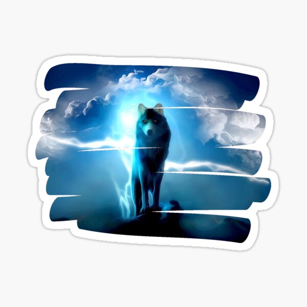 "Blue Wolf" Sticker for Sale by Lukas100 | Redbubble
