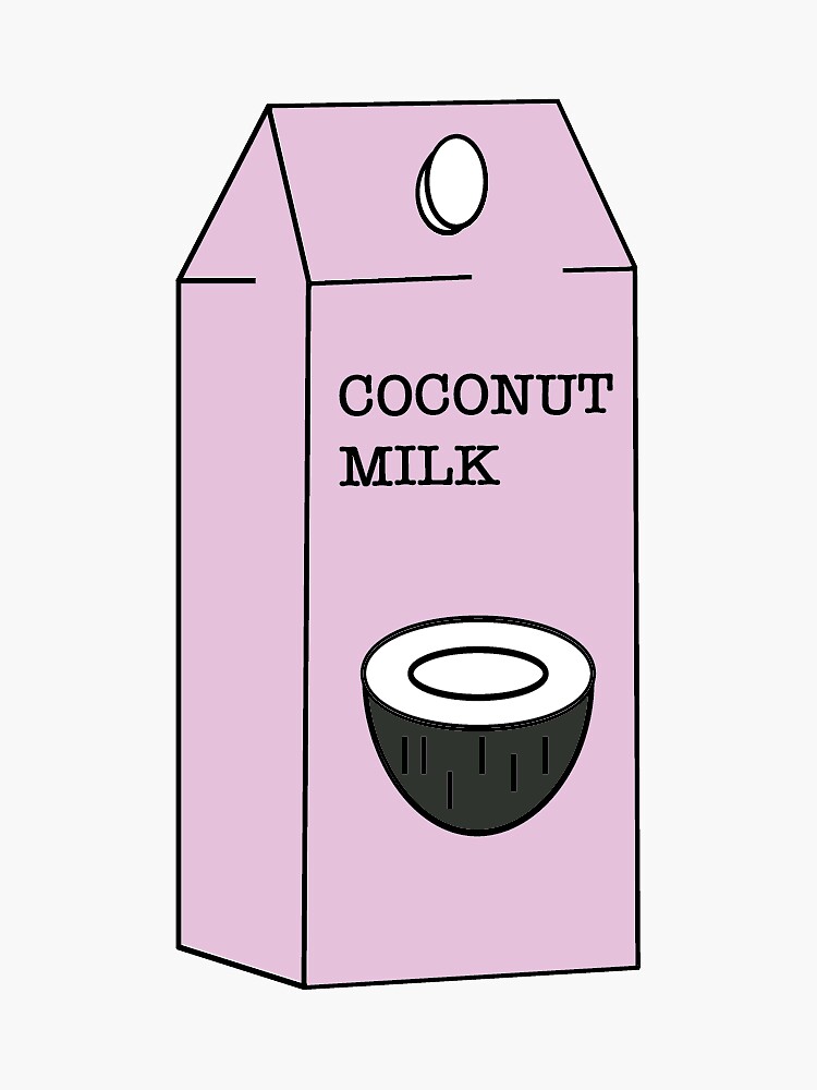 "Coconut Milk carton" Sticker for Sale by TheaAudrey | Redbubble