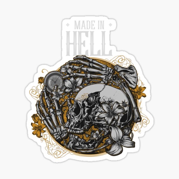"Made In Hell - Afterlife - Skull And Bones In Tomb (Metallic colors ...
