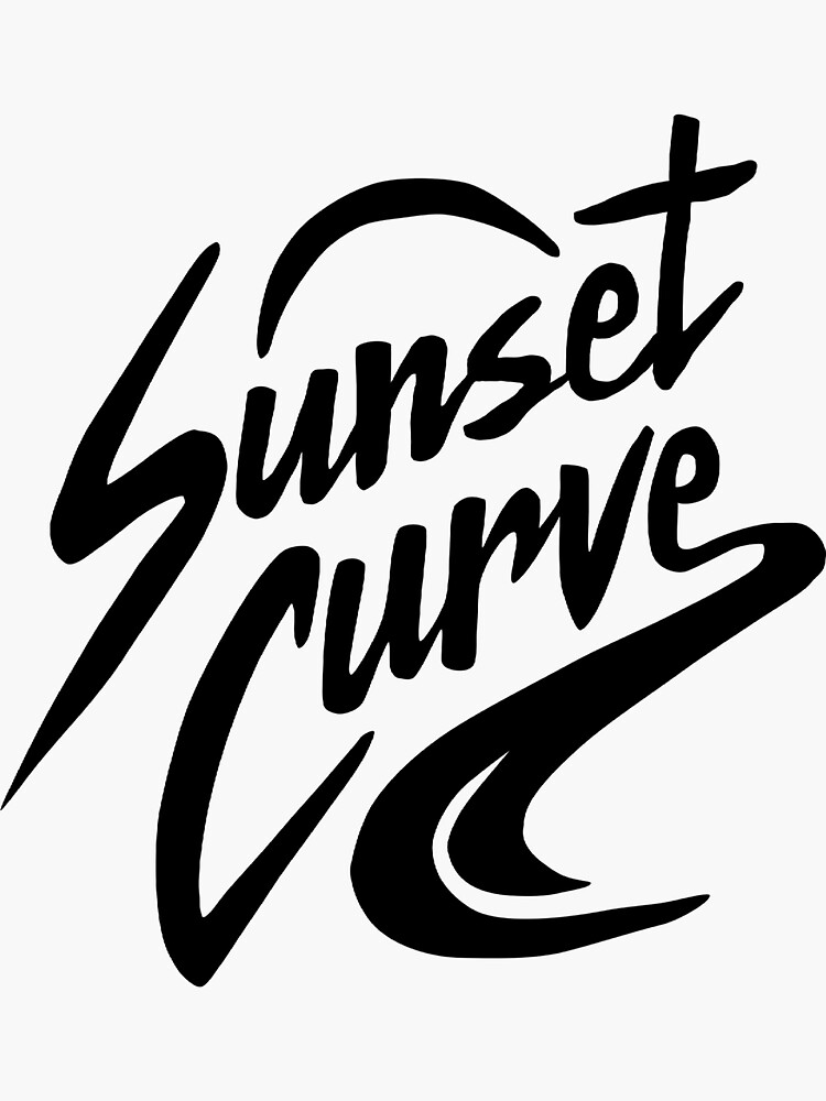 "Sunset Curve logo black" Sticker for Sale by Aarsi | Redbubble