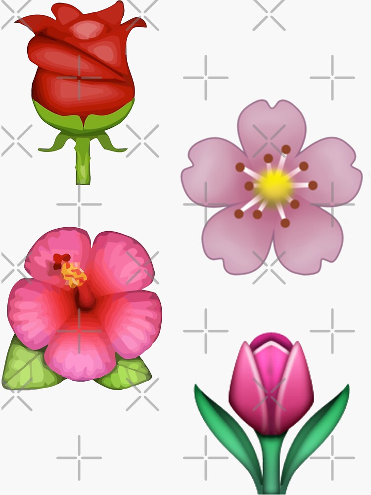 "flower emojis" Sticker for Sale by odinsxn | Redbubble