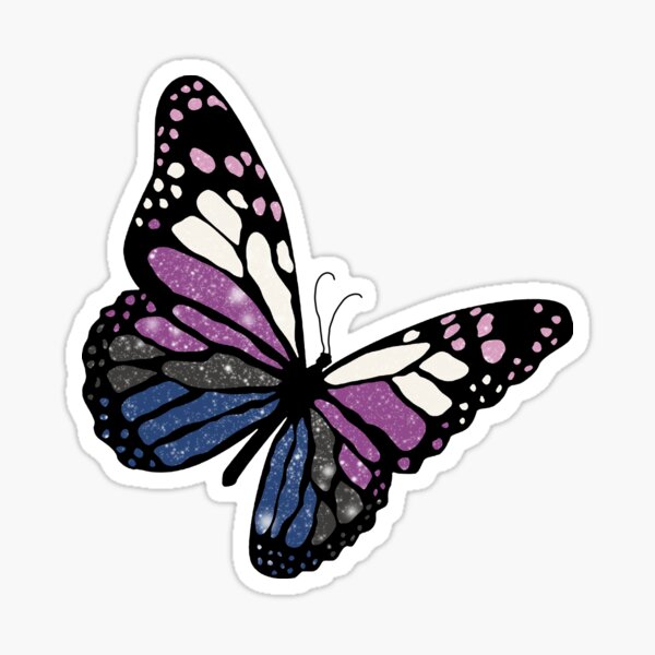 "Glitter Genderfluid monarch butterfly " Sticker by Narniax | Redbubble