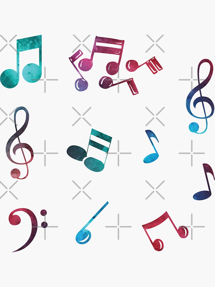 "Music Note Sticker Pack" Sticker by Primroaddesigns | Redbubble