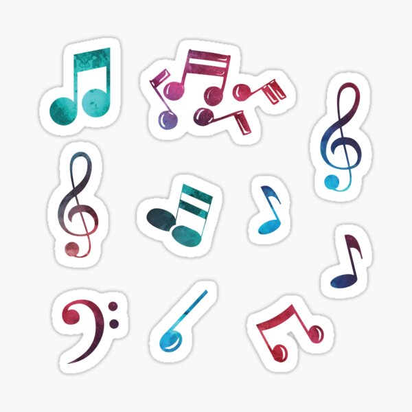 "Music Note Sticker Pack" Sticker by Primroaddesigns | Redbubble