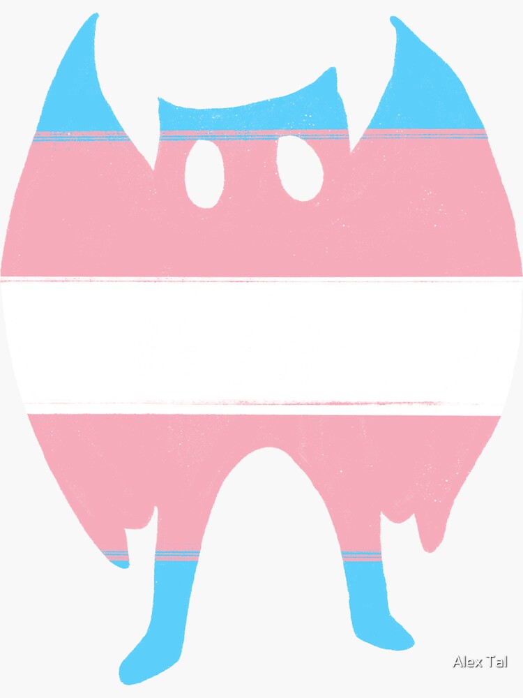 "Mothman trans pride (white background) " Sticker by SophieTalia ...